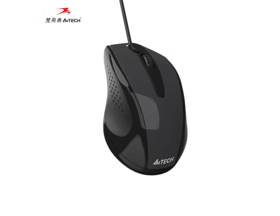 双飞燕（A4TECH）N-500FS 轻音有线鼠标 笔记本台式电脑办公家用便携鼠标 一键截屏 USB接口 高亮铁灰